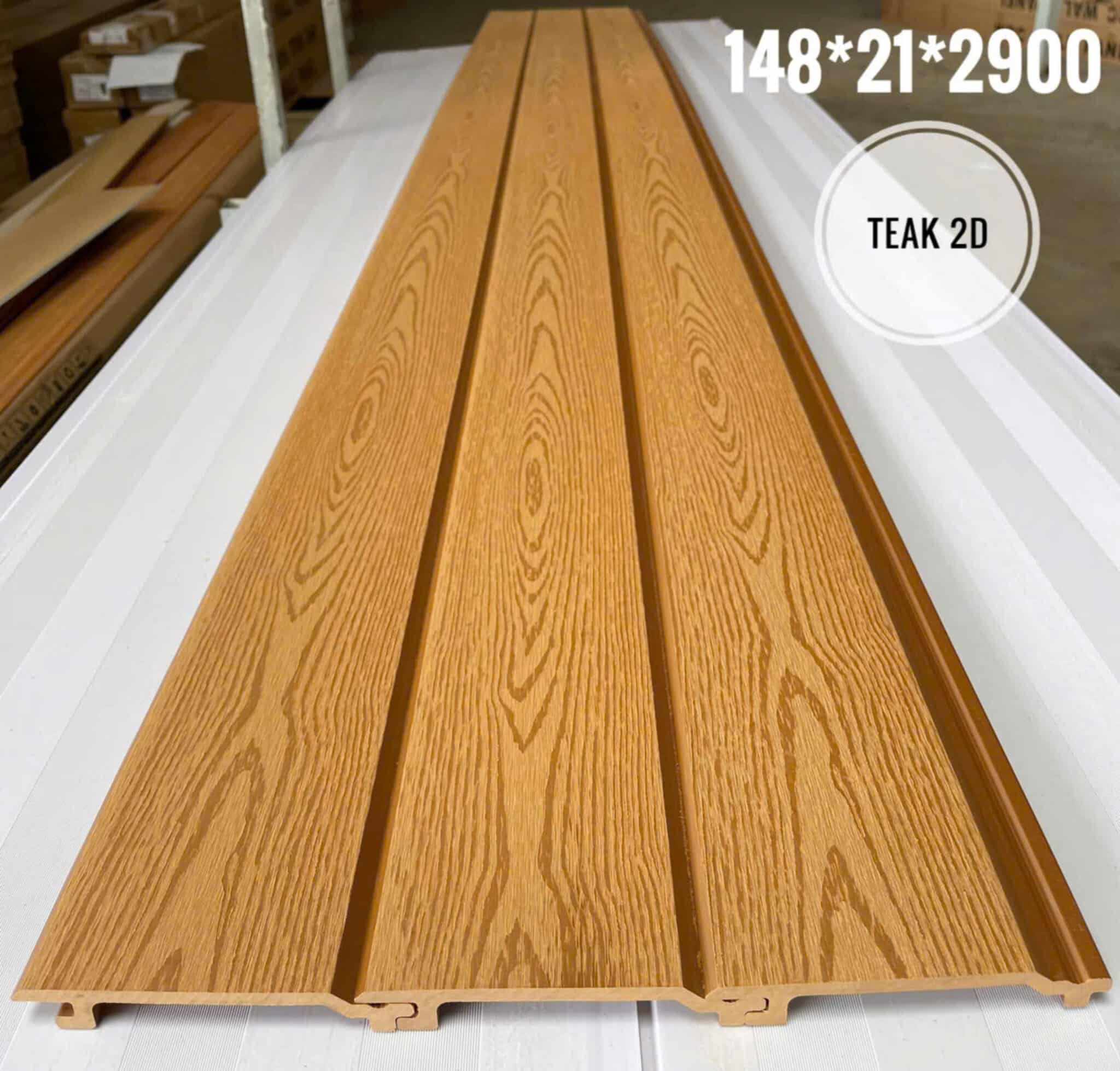 Tấm ốp tường và trần ngoài trời giả gỗ teak 2d